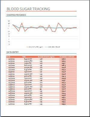 MS Excel Blood Sugar Tracker Template | Download Worksheet