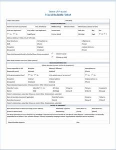 Sample Patient Registration Form | Printable Medical Forms, Letters & Sheets