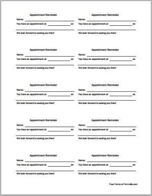 Patient Appointment Cards Templates | Download Samples