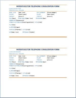 Patient-Doctor Telephone Consultation Record Form | Download
