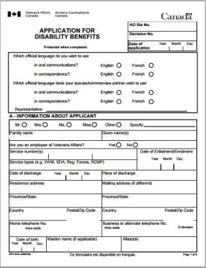 Disability Benefits Application Form Templates | Download