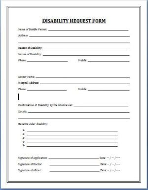 Disability Benefits Application Form Templates | Download