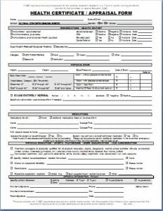 Health Appraisal Form Templates | Download Samples