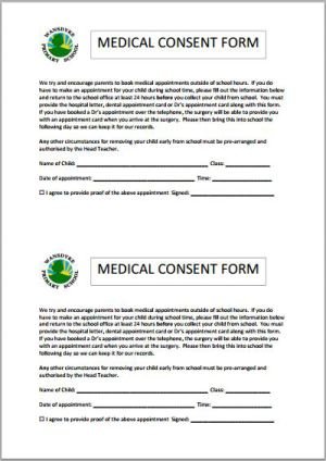 Sample Medical Consent Form | Printable Medical Forms, Letters & Sheets