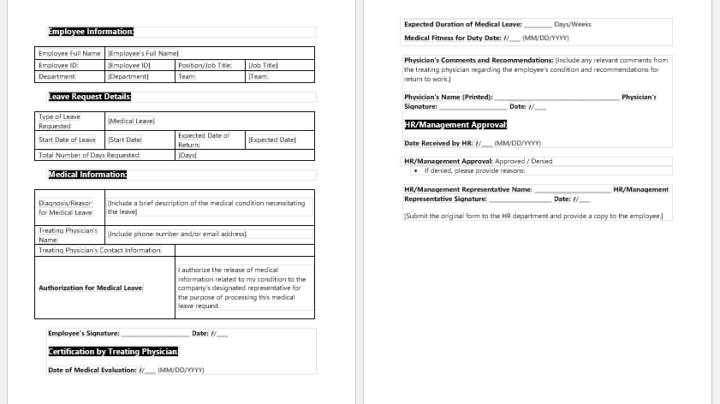 Pet Care Instructions Form for WORD | Download Template File