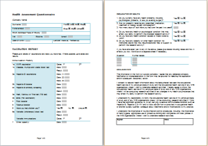 Employee Health Assessment Form Templates | Download Sample