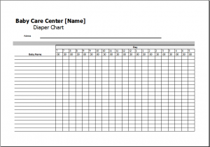 Care Center Diaper Chart Template | Download File