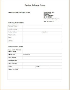 Doctor Referral Form Templates | Printable Medical Forms, Letters & Sheets