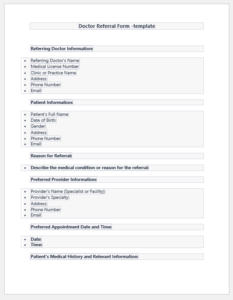 Doctor Referral Form Templates | Download Samples