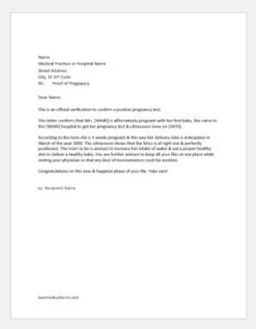 Proof of Pregnancy Letter from Doctor | Copy or Download