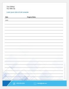 Internal Medicine Progress Notes for MS Word | Download