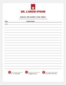 Internal Medicine Progress Notes for MS Word | Download