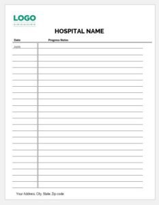 Internal Medicine Progress Notes for MS Word | Download