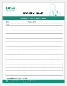 5 Nursing Progress Notes Templates for MS Word | Download