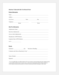 Printable Tuberculosis (TB) Test Forms | Download