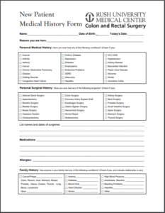 Free Printable Medical History Forms | Download Samples