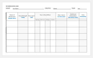 Wallet-Sized Medication Record Card | Download