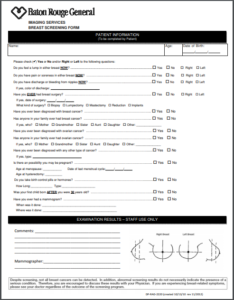 Mammogram Screening Forms PDF | MS Word | Download
