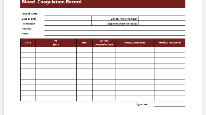 Foley Catheter Care Record | Printable Medical Forms, Letters & Sheets