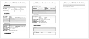 Child Operations Record Sheet Template for Word | Download