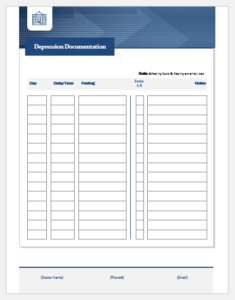 Depression Documentation Form Template Word | Download