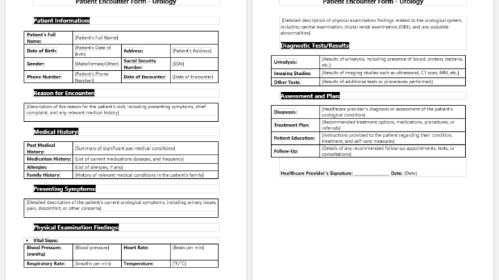 Patient Face Sheet Templates for MS Word | Download/Save