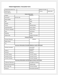 Patient Encounter Form -Urology | Download File