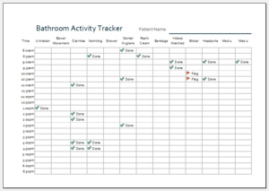 Bathroom Activity Tracker Templates | Download Samples