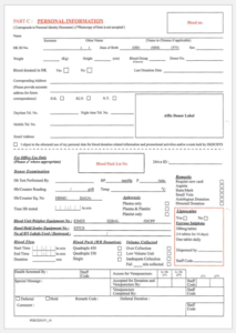Blood Donation Form Template | Download Sample