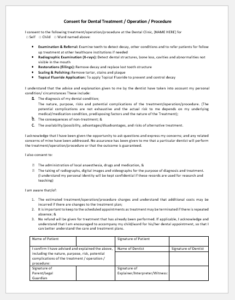 Dentist Treatment Consent Form TEMPLATES | Download Samples