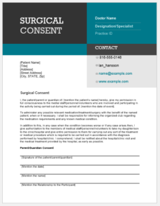 Surgical Consent Form Template for Word | Download