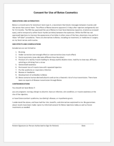 Botox Consent Form Template for Word | Download Sample