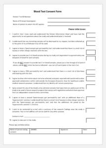 Blood Test Consent Form Template for Word | Download Sample
