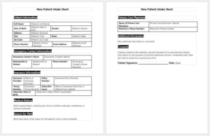 New Patient Intake Sheet Template | Download Sample