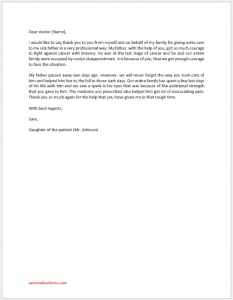 Appreciation Letter to Doctor | Download Sample Letters