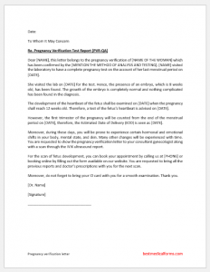 Pregnancy Verification Letter Templates | Download & Edit