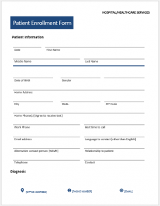 Patient Enrollment Form Template for Word | Download File