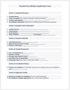 Application Form for Accreditation of Hospital | Download