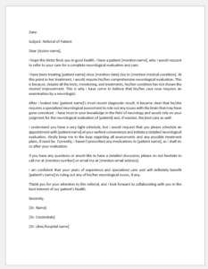 Medical Referral Letter Samples | Download Word Files