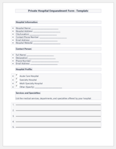 Private Hospital Empanelment Form Template | Download