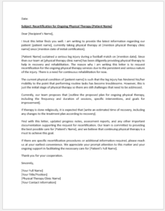 Medical Recertification Letter Samples | Download Templates