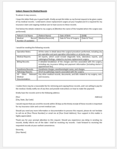 Medical Record Request Letter Samples | Download Files