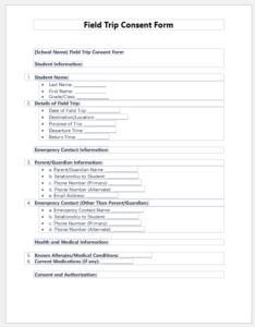 Field Trip Consent Form for Students | Download Templates