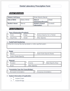 12 Important Forms Commonly Used by Dentists | Download FREE