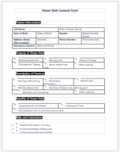 Home Visit Consent Forms for Schools & Healthcare | Download