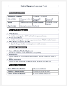 10 Airline-Specific Medical Form Templates | Download Files