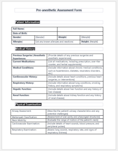 10+ Common Forms Used by Anesthesiologists | Download & Save