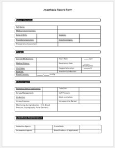 10+ Common Forms Used by Anesthesiologists | Download & Save