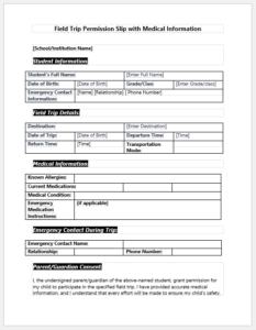 25 Medical Forms Commonly Used by/for Students | Download