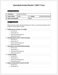 10 Common Forms Used for Mental Health Assessment | Download